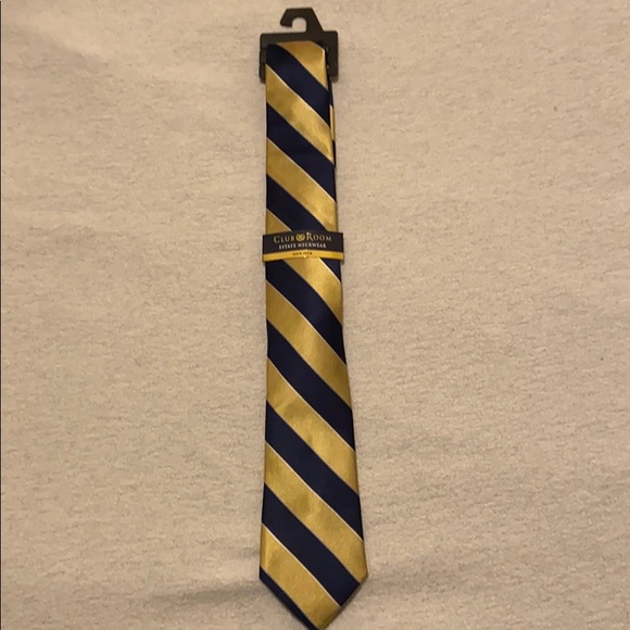 Club Room | Accessories | New Club Room Blue Gold Stripe Tie | Poshmark